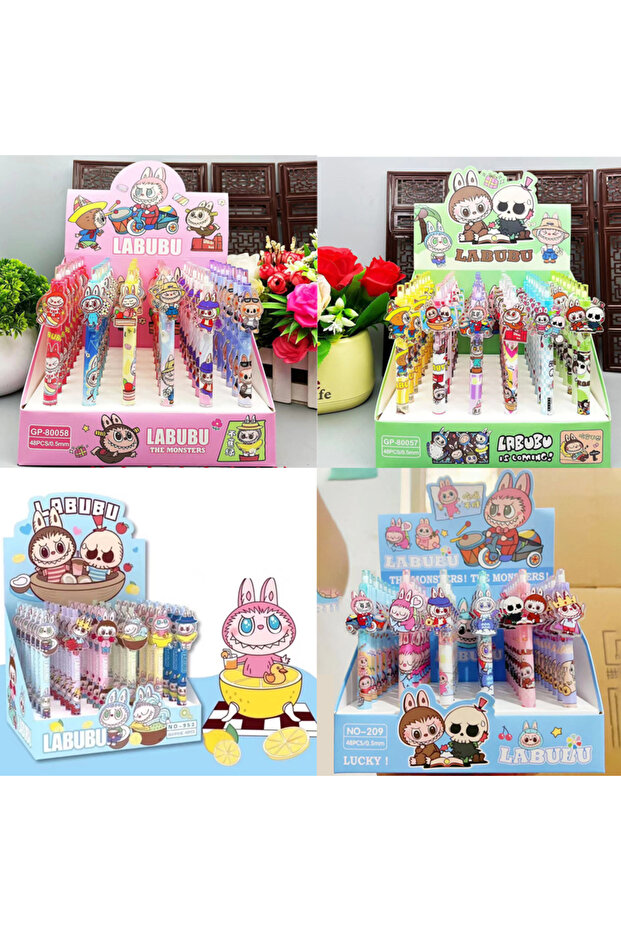 Choice Labubu Gel Pens 48pcs Prohibit Anxiety Series Kawaii 0.5mm Black ...