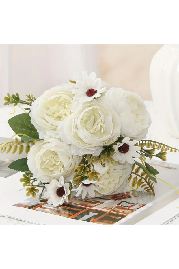 MD Aspiz Flowers 1 Adet Yapay Lüx Şakayık Eren Gül Aranjmanı Papatya Buketi Sarmaşık Ağacı Gelin ...