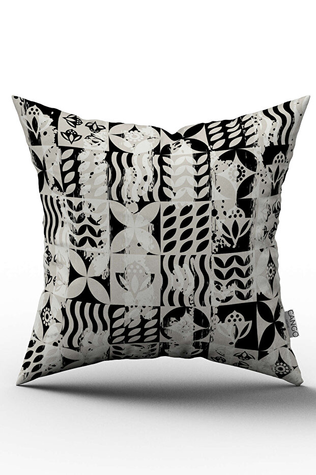 Cango Home Çift Taraflı Siyah Krem Dekoratif Geometrik Kırlent Yastık ...