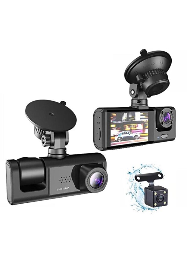 Kensa Black Box 1080p Ön-arka 3 Kameralı 2.0”hd Ekran Ve G Sensörlü ...