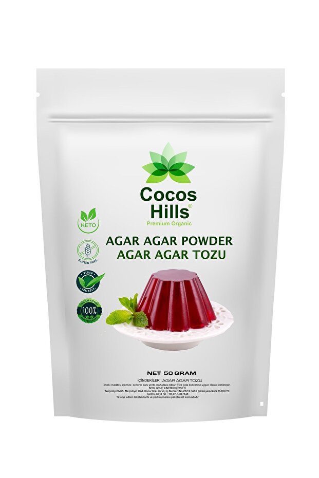 Cocos Hills Agar Agar Powder Agar Agar Tozu 50 gram - Fiyatı, Yorumları