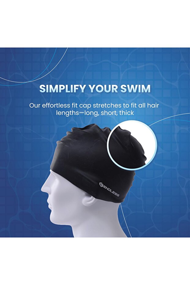 Endless Swimming Cap Set - 2-Pack Silicone Swim Caps for Men & Women ...