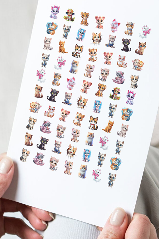 Arun Sticker Sevimli Kediler Eğlenceli Sticker Seti 70 Adet 2.4 cm ...