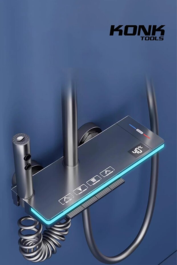 KonkTools Dijital 130 cm Piyano 5 Fonksiyonlu Siyah Banyo Bataryalı ...