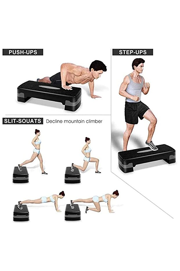 welcomein 2 Kademeli Step Aerobik Fitness Jimnastik Kondisyon Aleti Ev ...