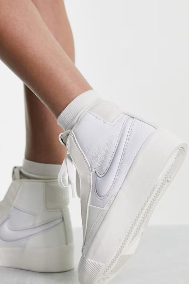 Nike Blazer Mid Victory Beyaz-Bej Kadın Deri Günlük Spor Ayakkabı ...