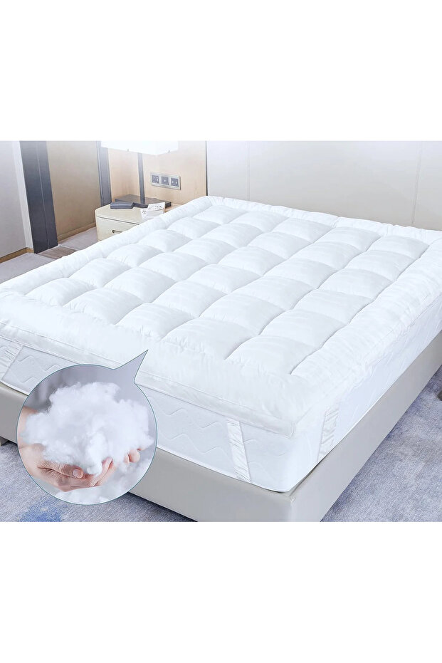 Mavi Ay Yatak Topper 4.1 - Super Soft Yatak Pedi - %100 Pamuk Kılıflı ...