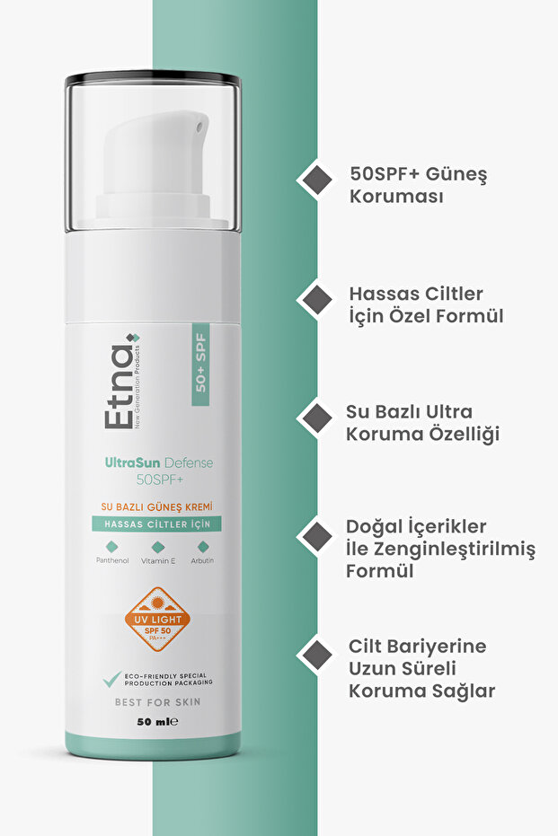 Etna Pharma Su Bazlı Güneş Kremi 50SPF+50ML (Leke Karşıtı,Yüksek koruma ...