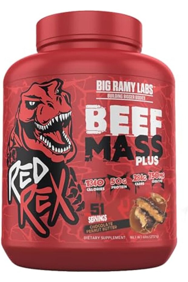 BIG RAMY LABS Red Rex Beef Mass Plus - Chocolate Peanut Butter, 6 LB ...