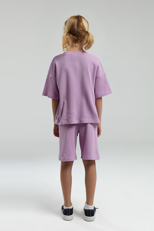 U.S. Polo Assn. U.S. Polo Assn. Girl's Purple Bermuda Set- Trendyol