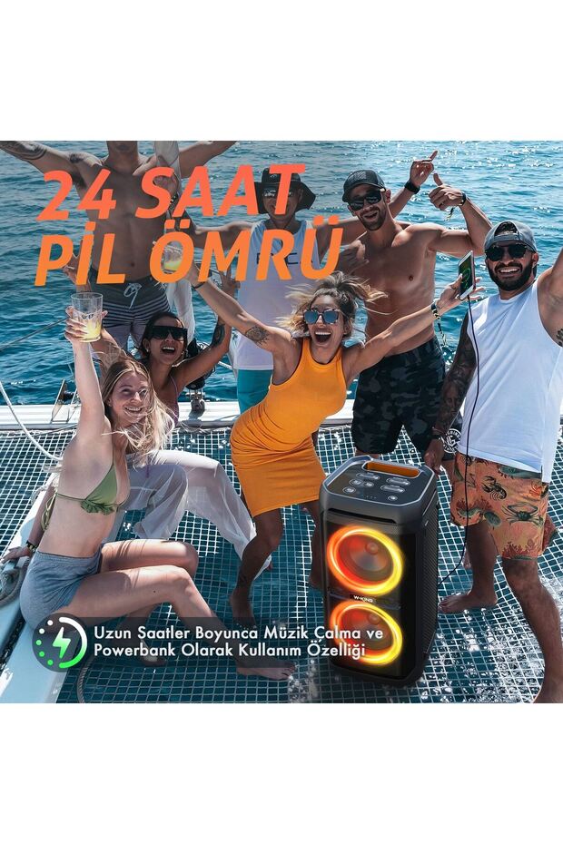 W-KING T11 Bluetooth Hoparlör 220w Partybox 24s Dinleme Ipx6 Kablosuz Stereo Tws Ses Bombası ...