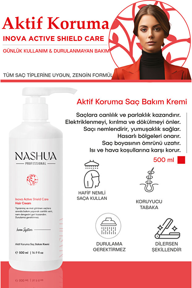 Nashua Aktif Koruma Durulanmayan Saç Bakım Kremi ( Inova Active Shield ...