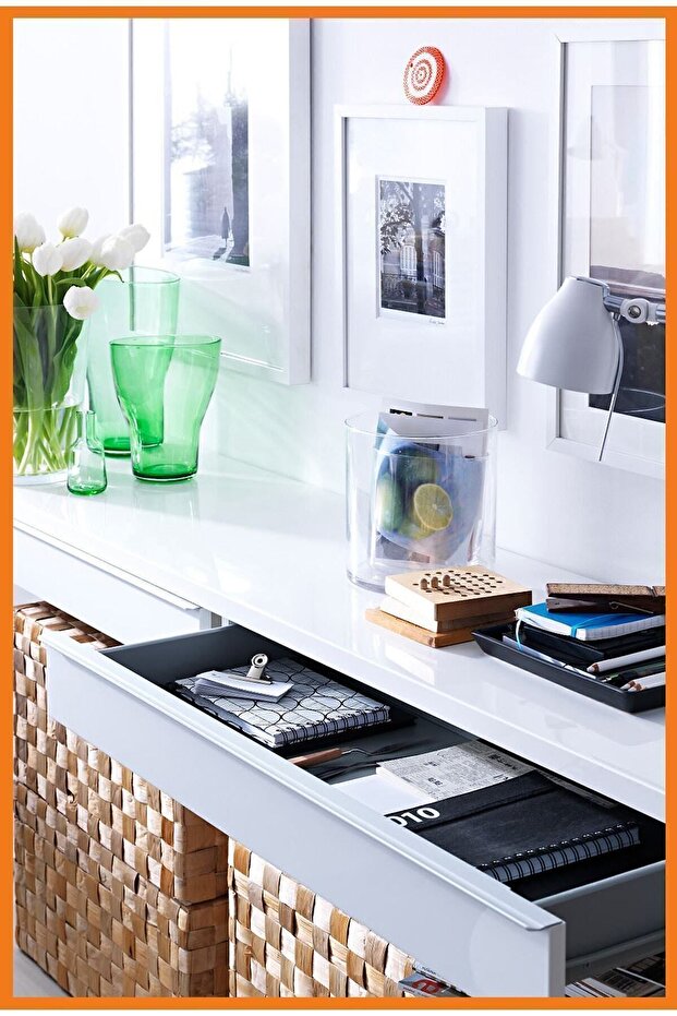 Alony Home Besta Burs Çalışma Masası 120 X 40 Cm Parlak Beyaz - Fiyatı ...