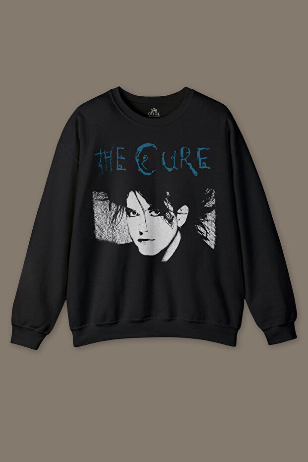 so cool Hanorac imprimat negru cu mânecă scurtă The Cure Robert Smith ...