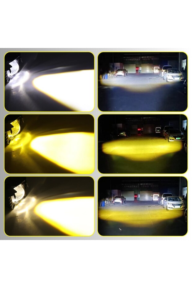 DEKOHOP Motosiklet Scooter Led Sis Farı Set Delici Işık Beyaz Sarı ...