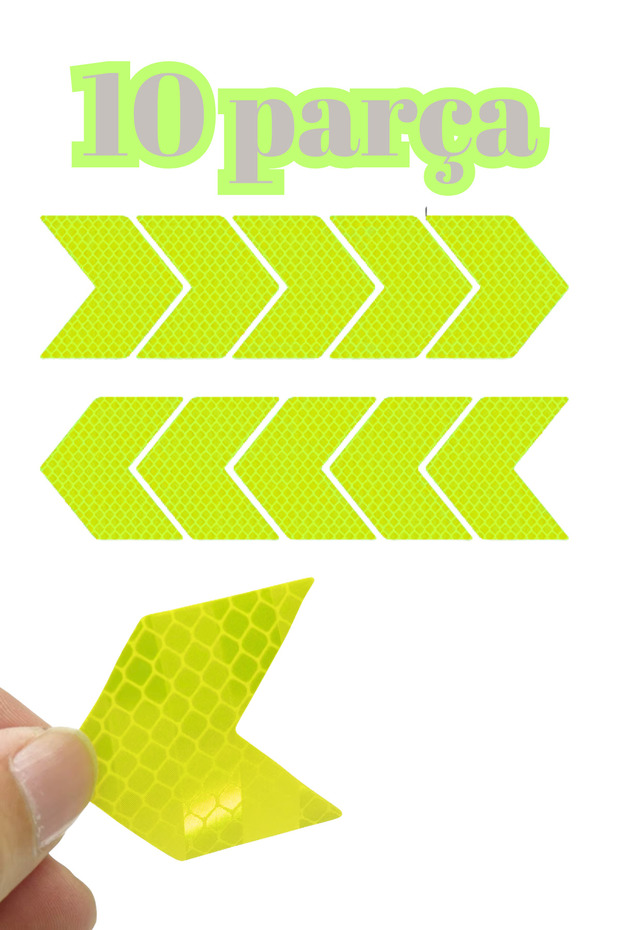 KDOT Yüksek Performans 10 Adet Chevron Şekilli Yansıtıcı Sticker Seti ...