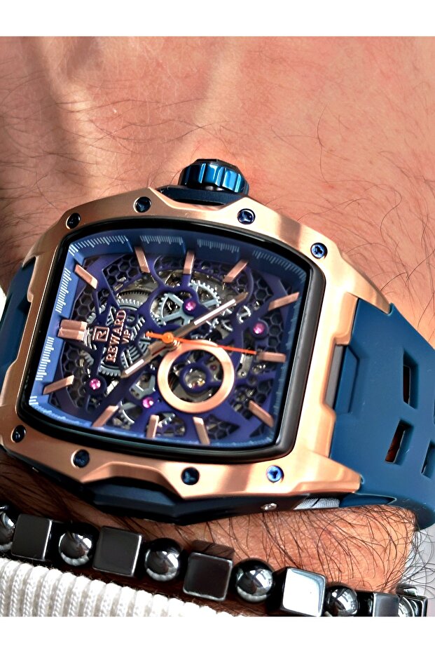 Reward Black Color Steel Case Automatic Sport Silicone Business Men's ...
