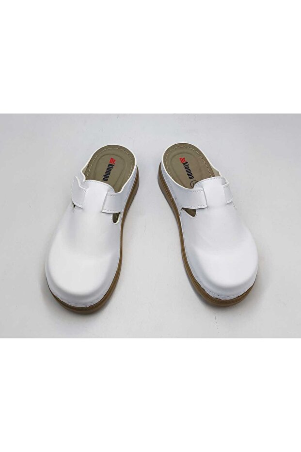 DR KLOMPA Kadın Terlik MS972 Beyaz Fanetta Ortopedik Sabo Terlik ...