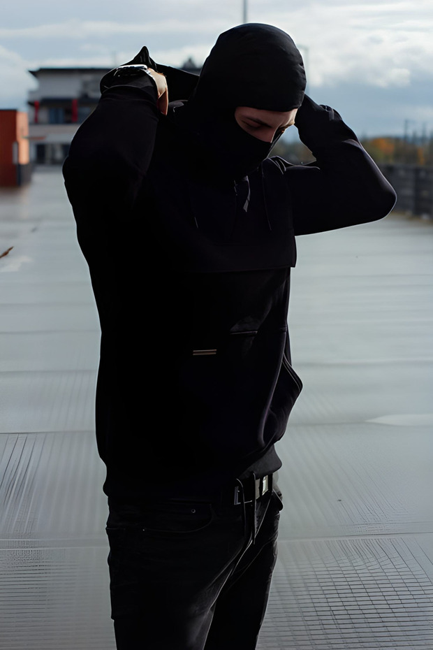 Edizen Travis Scott Astroworld Ninja with Mask Straight Oversize Black ...