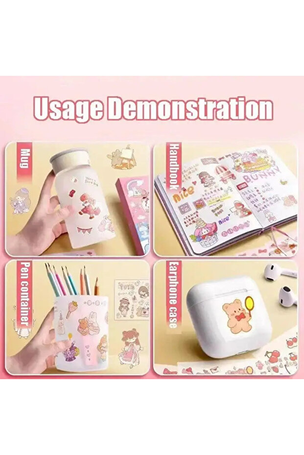 Choice 100 pcs Pcs Kawaii Stickers PET Cartoon Scrapbooking Cute ...