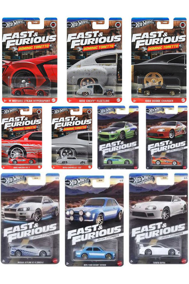 HOT WHEELS 10 Araç Hot Wheels Dominic Toretto & Brian O'Conner Set (1/ ...