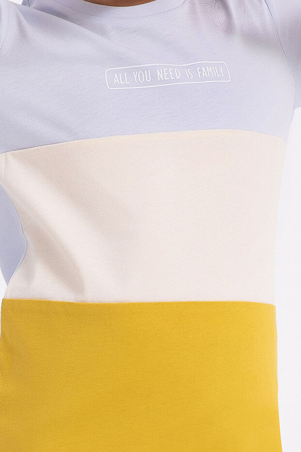 Arnetta All You Need Is Family Sky Blue Girl's Shorts Set- Trendyol