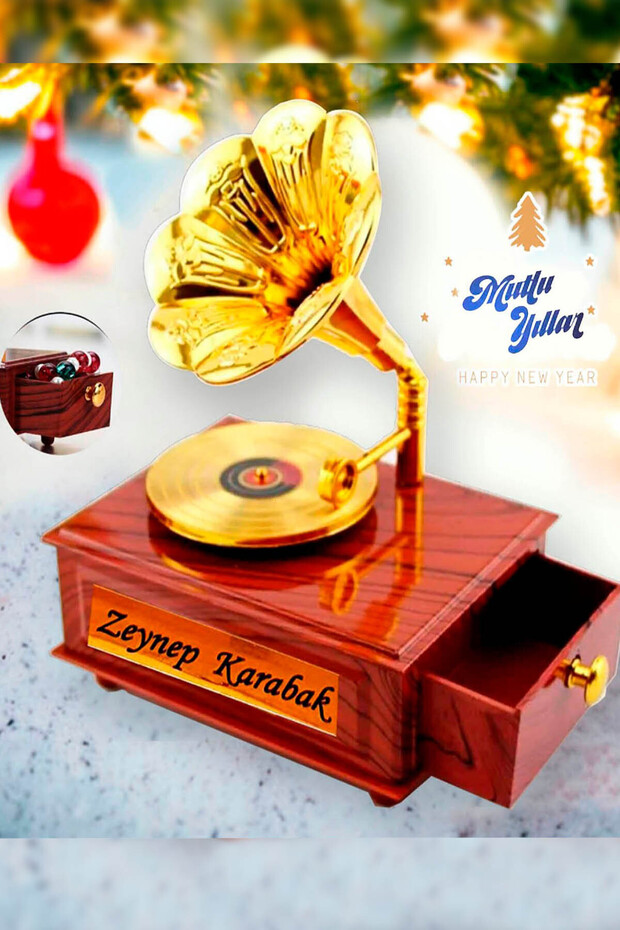 zozoya Kişiye İsme Özel Nostaljik Gramofon Hareketli Müzik Kutusu - Fiyatı, Yorumları