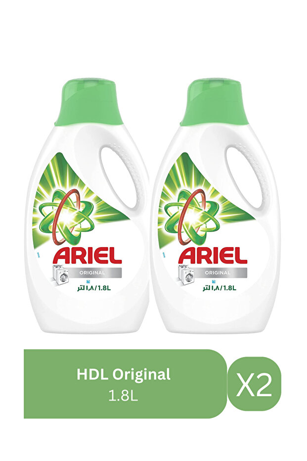 Ariel Liquid Laundry Gel | 1.8 L x 2 | Original Clean Formula- Trendyol