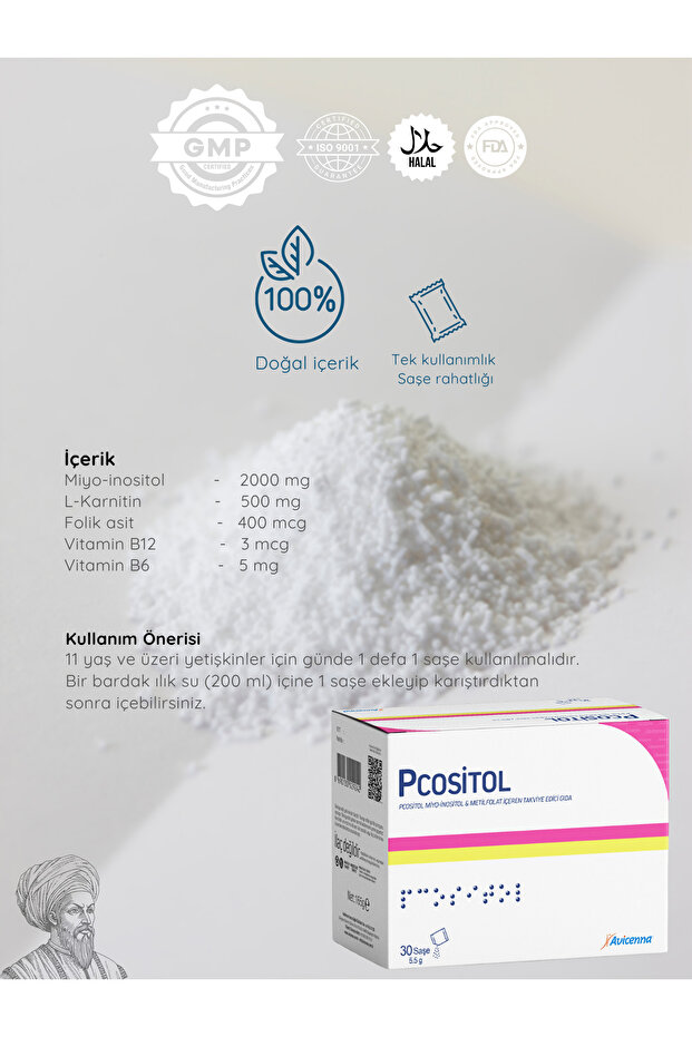 Avicenna Pcositol B6 B12 Ve Folik Asit Içeren Takviye Edici Gıda 30 ...
