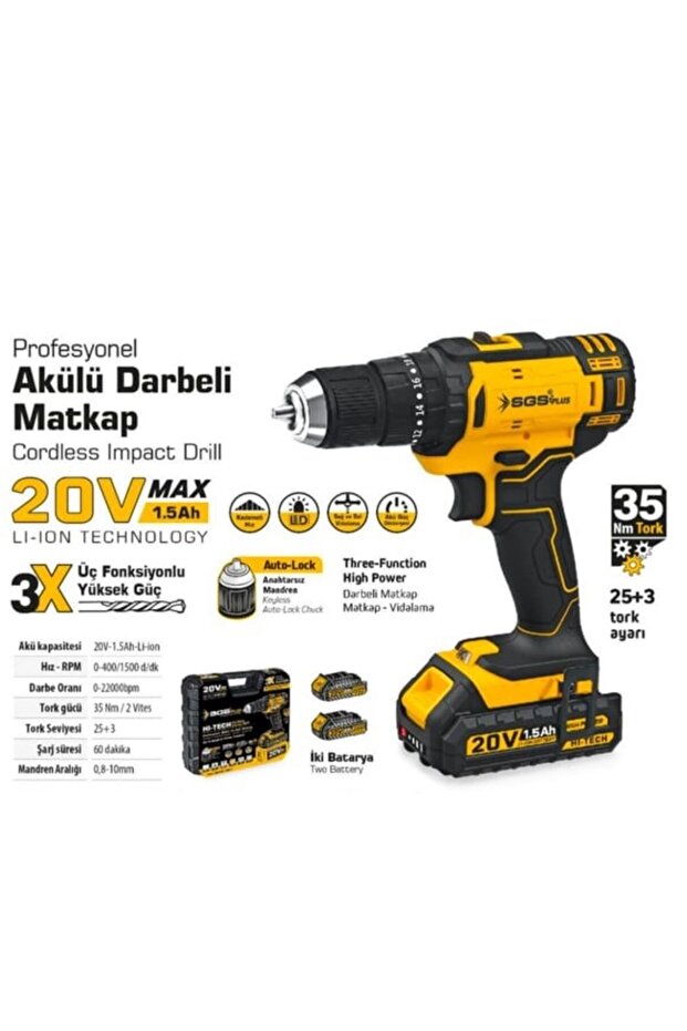 Sgs Profesyonel Darbeli Şarjlı Matkap Seti - Fiyatı, Yorumları