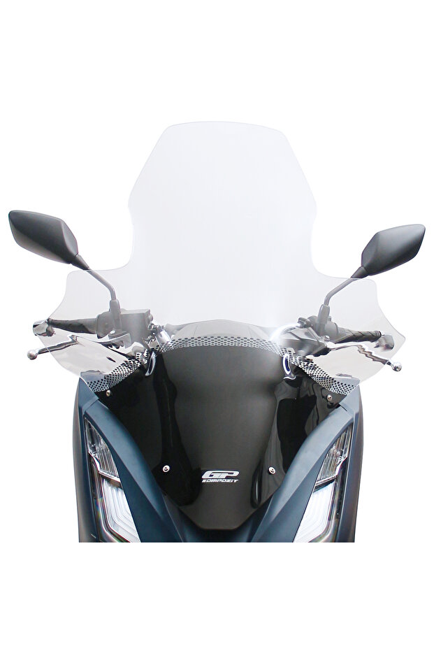 GP KOMPOZİT Honda PCX 125 / 150 2021-2024 Uyumlu Elcikli Ön Cam Şeffaf ...