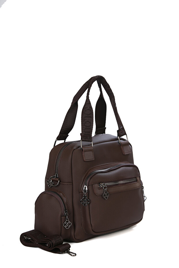 byFOX Fashion Lcst Fabric Multi-Compartment Bag with Leather Detail and ...