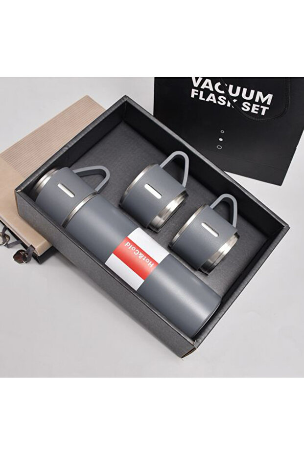 OMZ Vacuum 3-Cup Stainless Steel Thermos - Green 680 ml 0.65 L Beverage ...