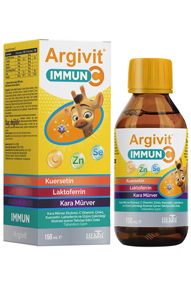Argivit Immun C Şurup - Kara Mürver, C Vitamini, Çinko, Kuersetin ...