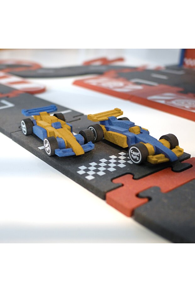 Croc toys Set de constructie Garaj modular cu pista si 2 masini de ...