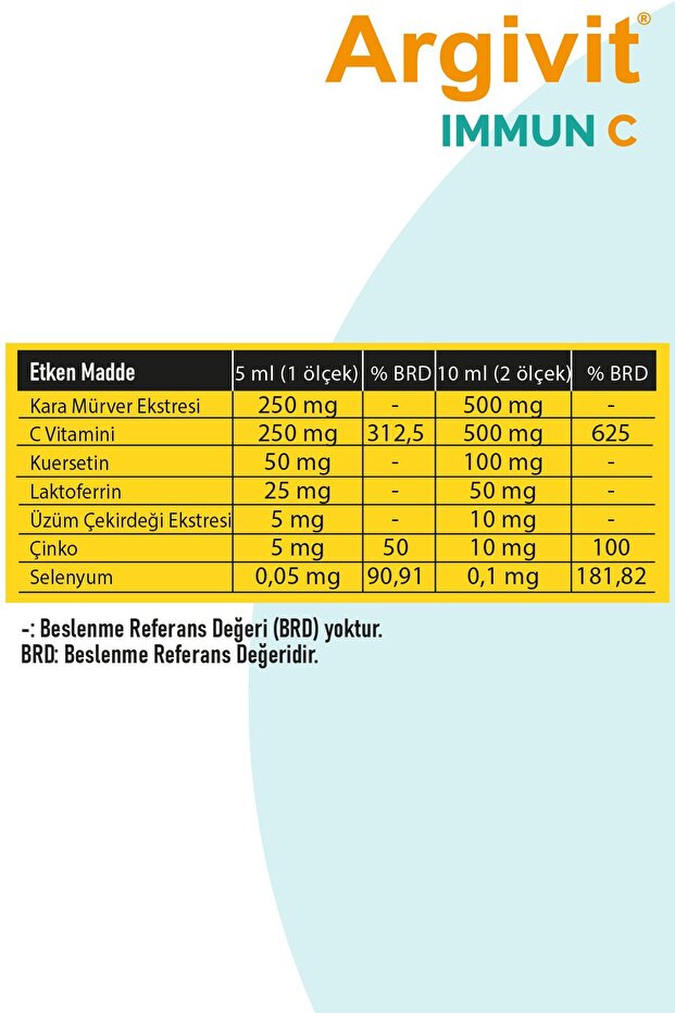 Argivit Immun C Şurup - Kara Mürver, C Vitamini, Çinko, Kuersetin ...