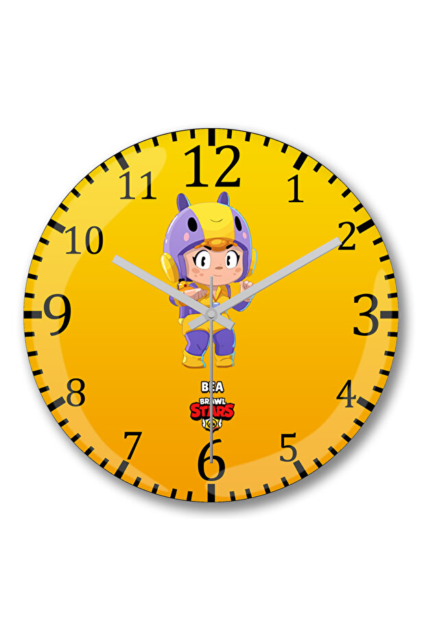 BASKI DÜNYASI Brawl Stars Bea Wall Clock Curved Real Glass- Trendyol