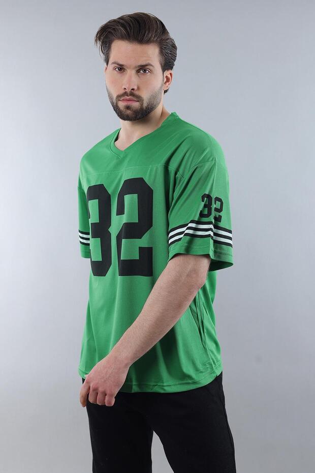 Madmext Yeşil Baskılı V Yaka Erkek Tişört E5838 - Fiyatı, Yorumları