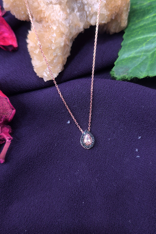 Agai Silver Damla Model Sitrin Taşlı Altın Kaplama 925 Ayar Gümüş Kolye ...