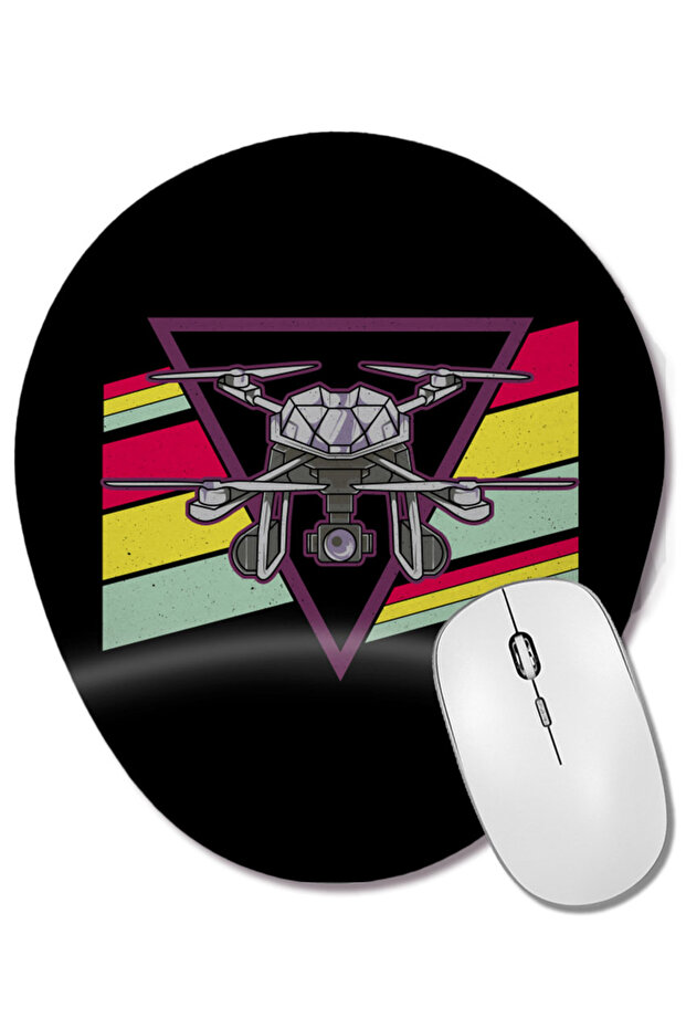 BASKI DÜNYASI Mouse Pad oval retro cu suport pentru încheietura mâinii ...