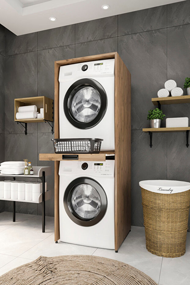 One Art Home Lorenzo Çamaşır ve Kurutma Makinesi Dolabı Çekmeceli ...