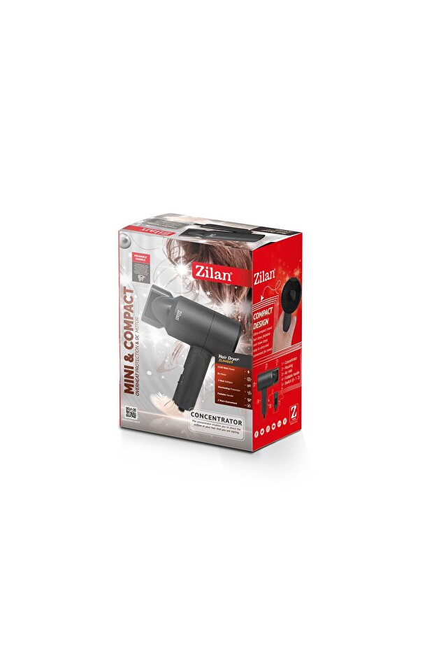 Zilan Portable hair dryer ZLN4889 Black, 1100W, 2 power settings ...