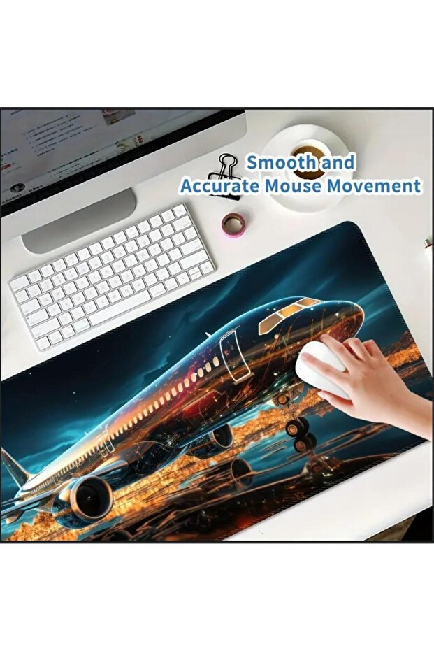 sgeteknoloji 70X30 CM 3D BOEİNG UÇAK TEMALI KAYDIRMAZ TABAN SPEED YÜZEY ...