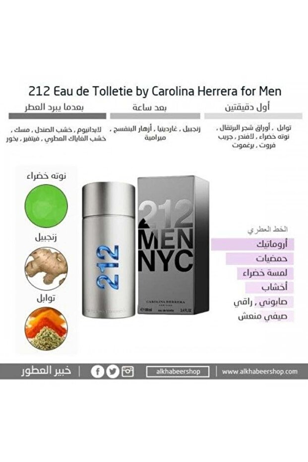 Carolina Herrera 212 for Men Eau de Toilette 100 ml- Trendyol