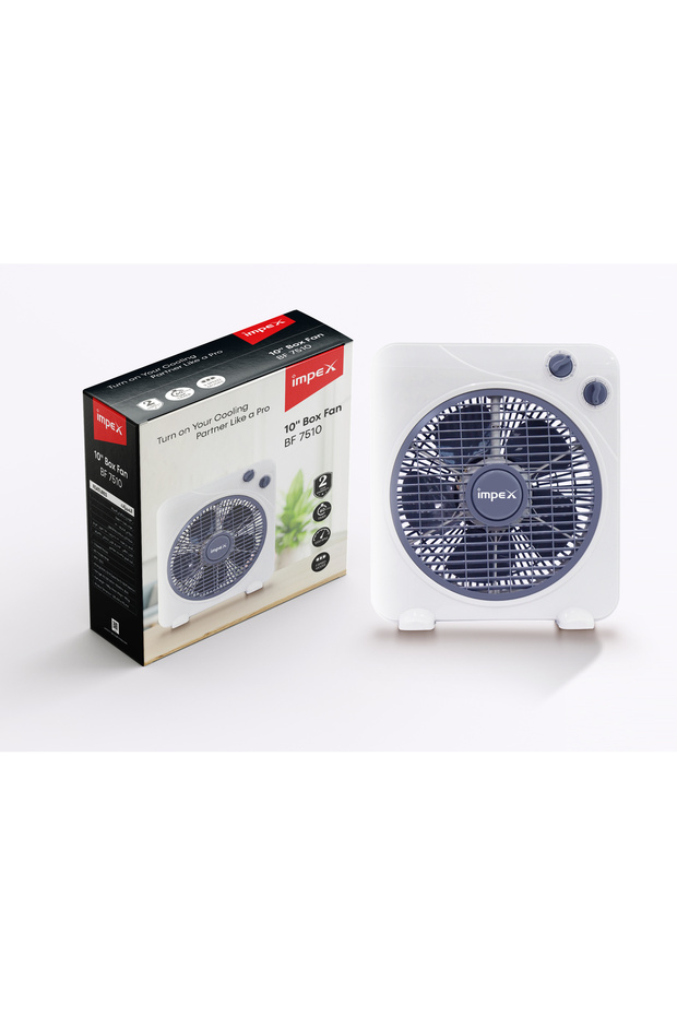 İMPEX 10 Inch Box Fan | 30W | 3 Speed Modes | 60 Min Timer | Copper ...
