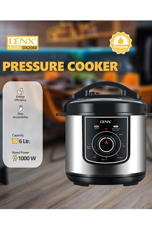 Denx Digital Electric Pressure Cooker, Stainless Steel Body ...