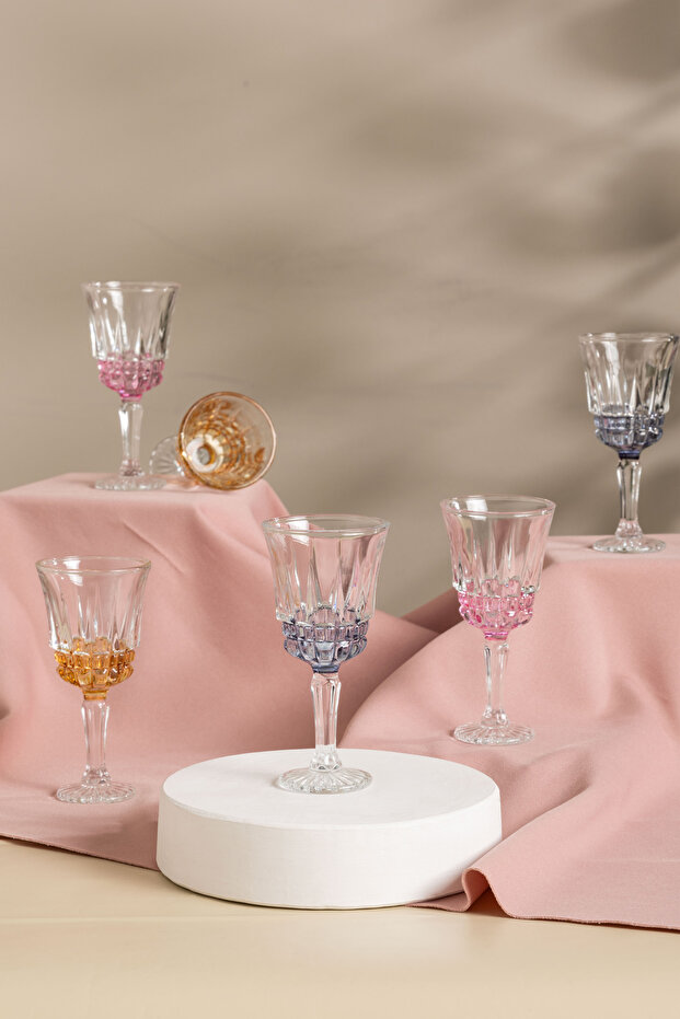 MEST Forya 3 Renk 6’lı Kahve Yanı Su Bardağı Seti – Özel Kesim Renkli ...