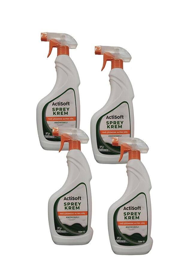actisoft Amonyaklı Yağ Çözücü Sprey Krem 4 Adet X 750 ml - Fiyatı ...