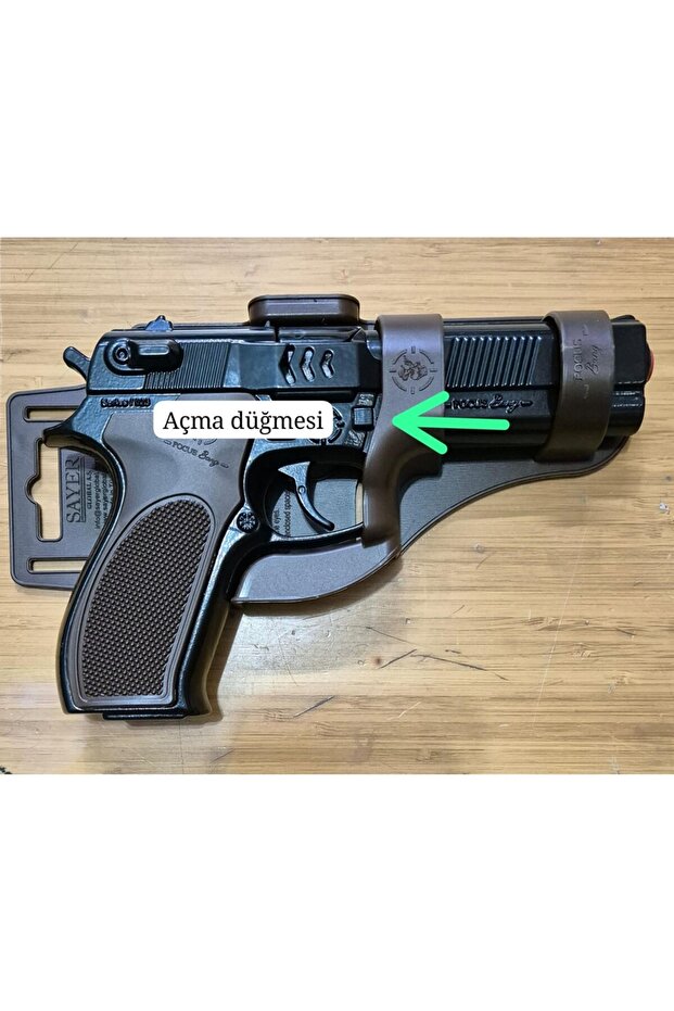 YVZ Metal Revolver Silah 25 cm Mantar Kapsül Atan Tabanca Revolver 144 ...