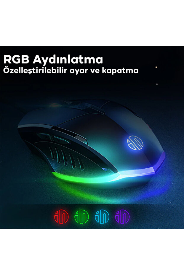 INPHIC İNPHİC W1 Sessiz Tıklama Özellikli Ergonomik Kablolu Oyun Mouse ...